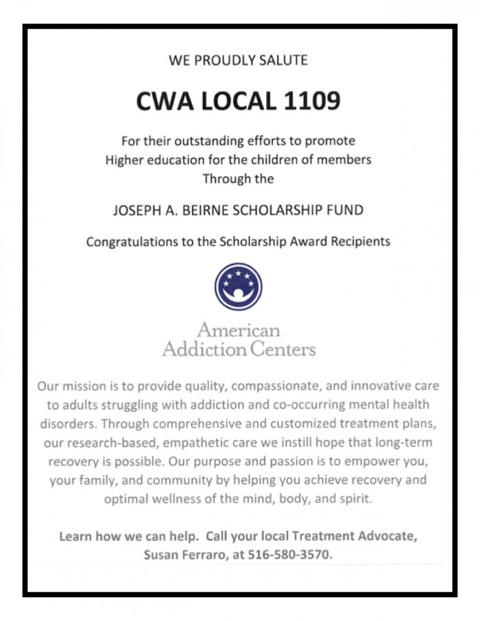CWA 1109 | Communications Workers of America • Local 1109